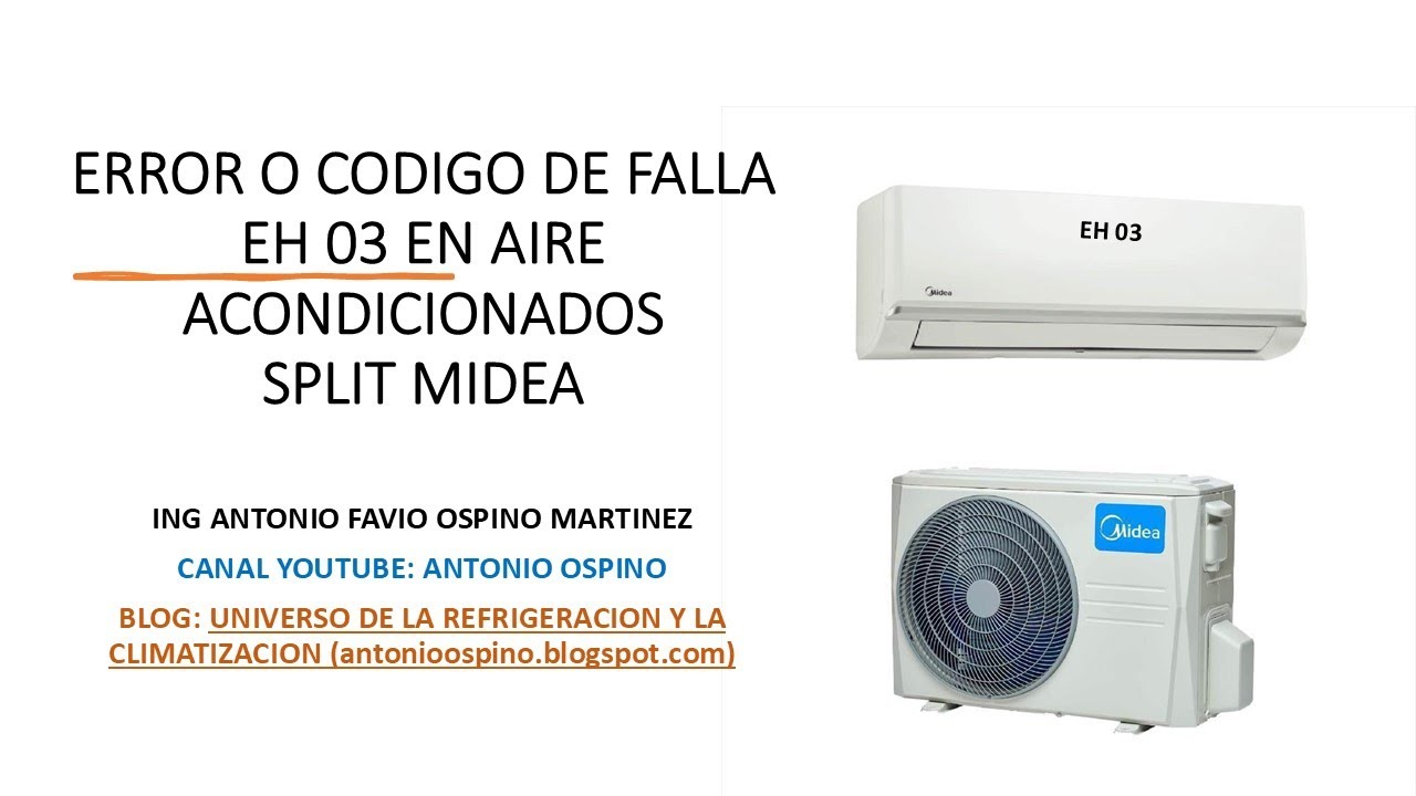 SOLUCIONES PARA FALLA O ERROR EH 03 EN EQUIPO SPLIT MIDEA TIPO ON OFF ...