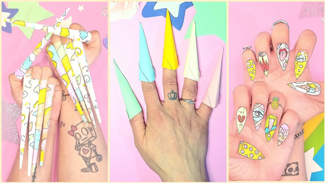 3 Ways! How to make paper nails tutorial / Easy DIY / Easy Paper Crafts ...
