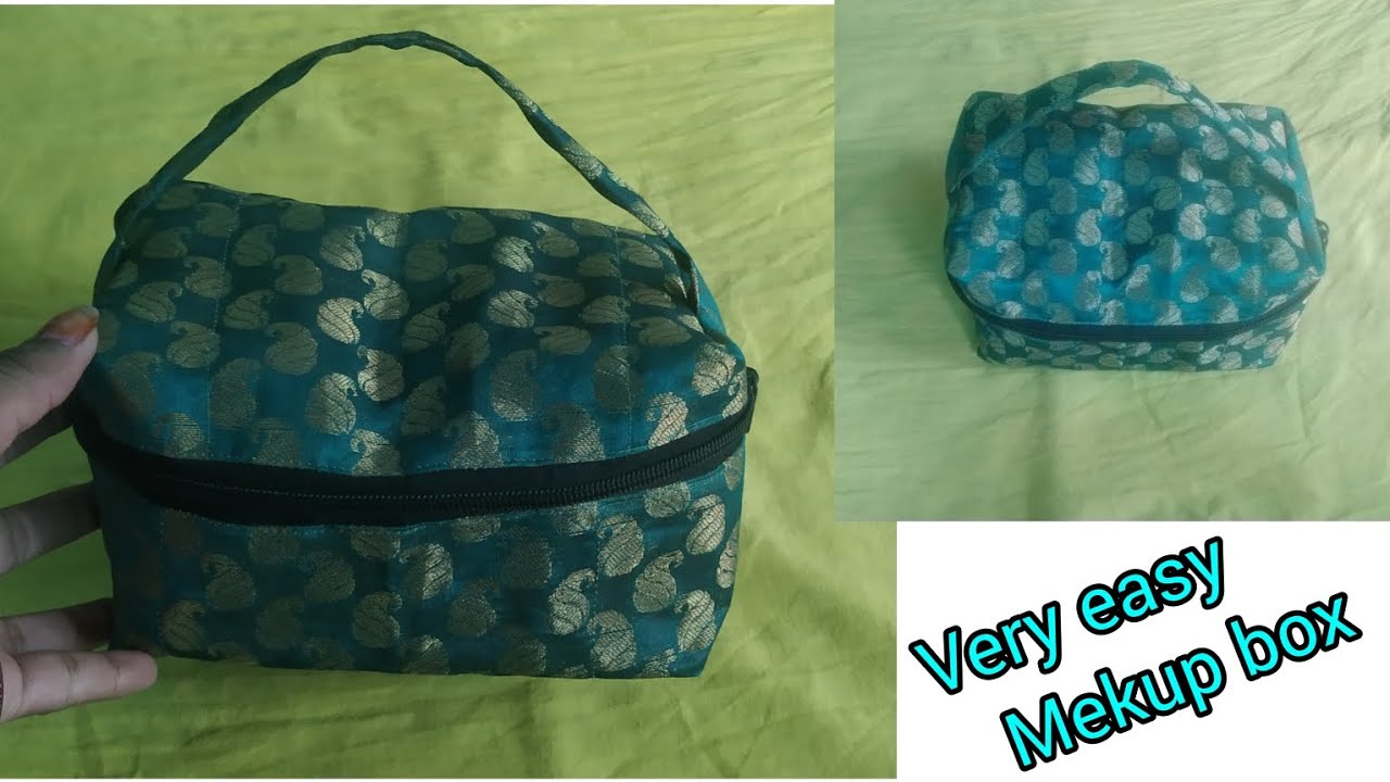 Diy beautiful mekeup box bag # bag cutting and stitching # very easy ...