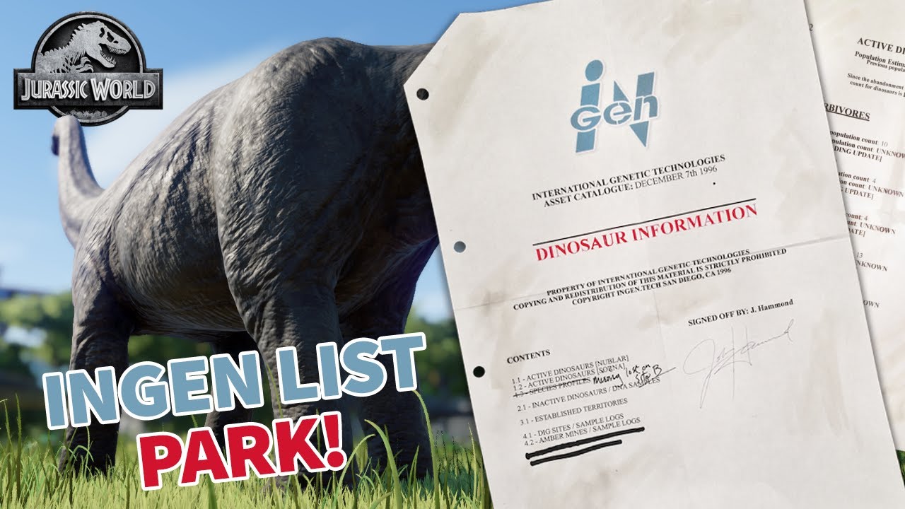 List Of Dinosaurs In Jurassic Park