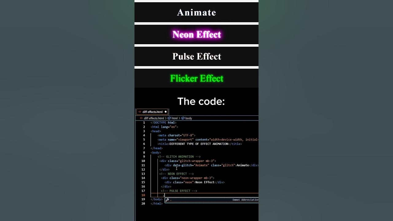 Effects Animation | HTML CSS | Coding Shorts 🖇️ #coding #shorts #computerscienceconcepts #html # ...