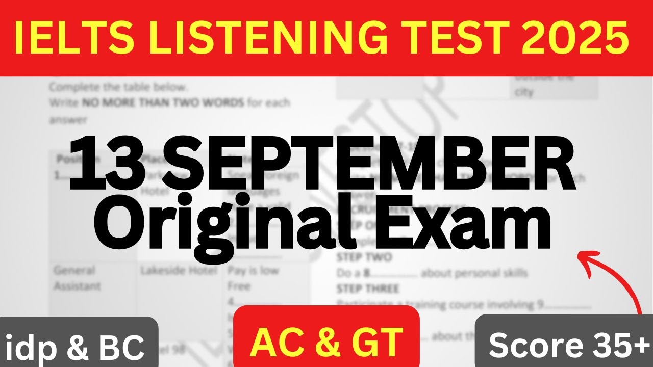 DIFFICULT IELTS LISTENING TEST FOR 06 SEPTEMBER 2025 WITH ANSWERS ...