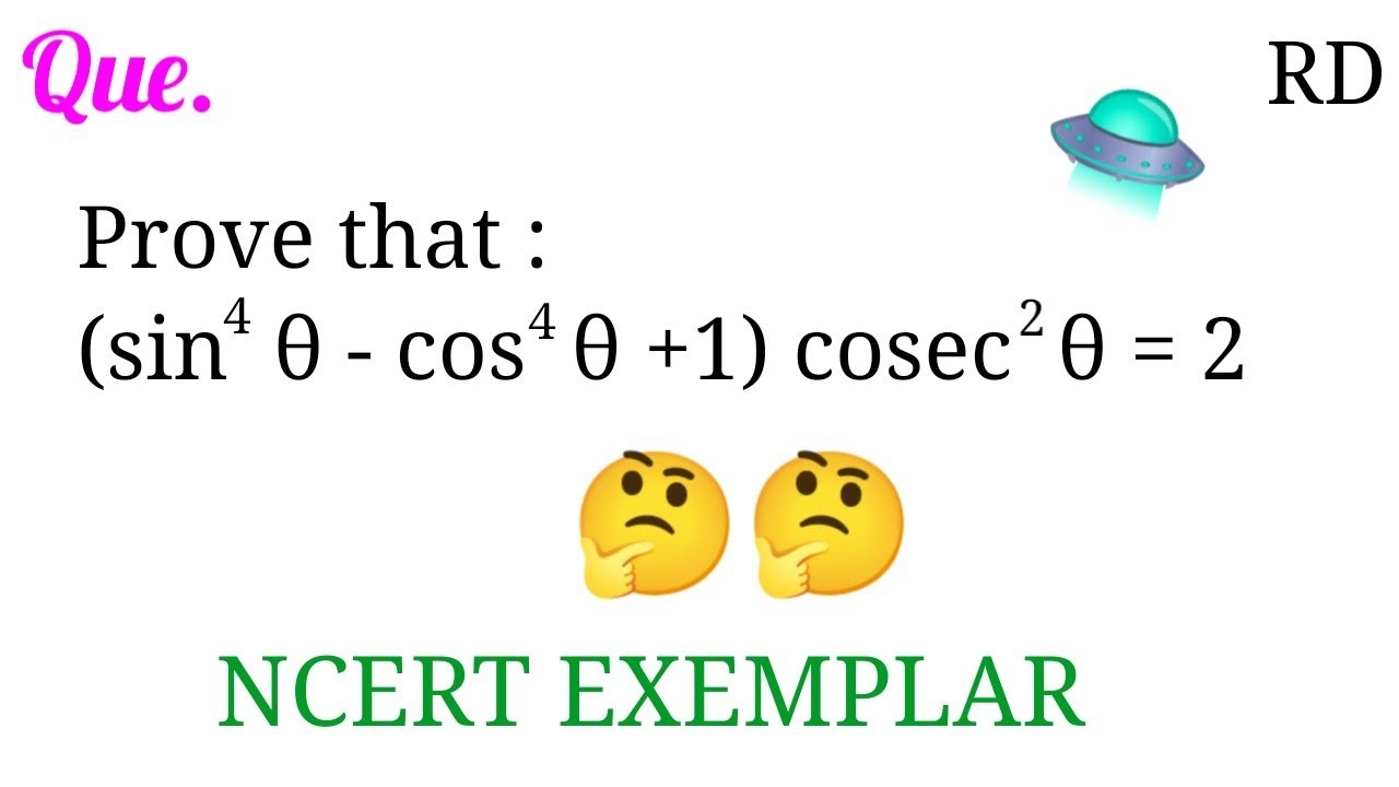 Prove that : (sin^4 θ - cos^4 θ +1) cosec^2 θ = 2...|| Class 10 ...