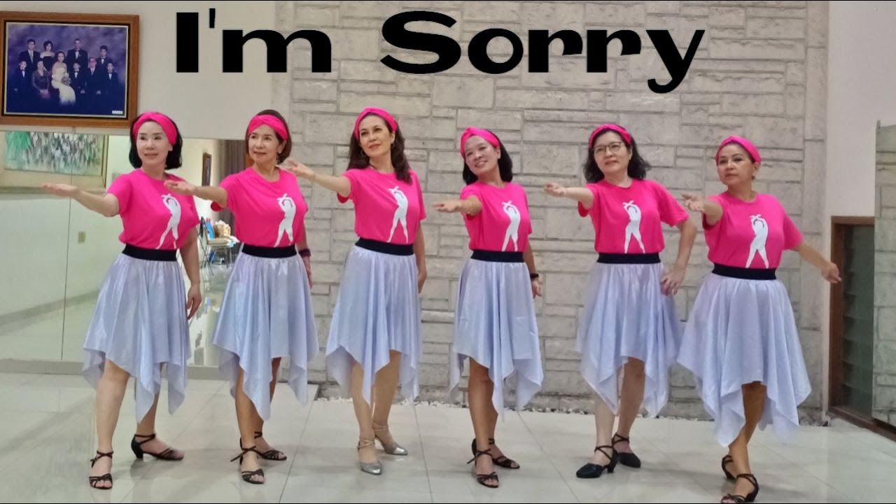 I'm Sorry Line Dance (demo & count) - YouTube