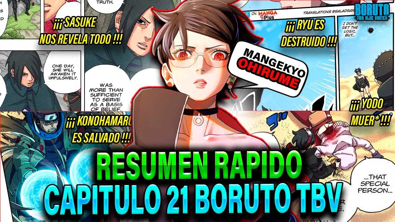 SARA DESTRUYE A RYU, BORUTO SALVA A KONOHAMARU |RESUMEN SPOLERS CAP 21 ...