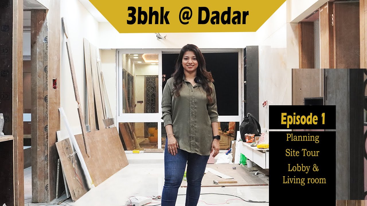 3BHK INTERIOR DESIGN @ DADAR -1000 sqft| EPISODE 1 | SEASON 2- The Interio Journal | Living Room ...