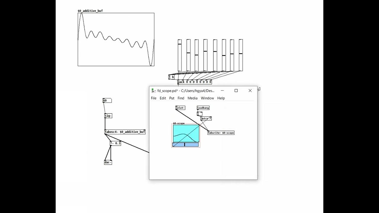 pure data making additive synth with using sinesum - YouTube