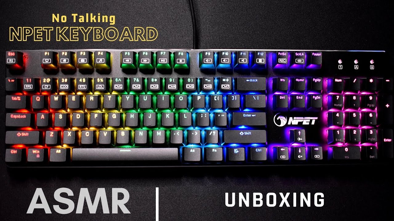 ASMR NPET K20 Mechanical Gaming Keyboard Unboxing - YouTube