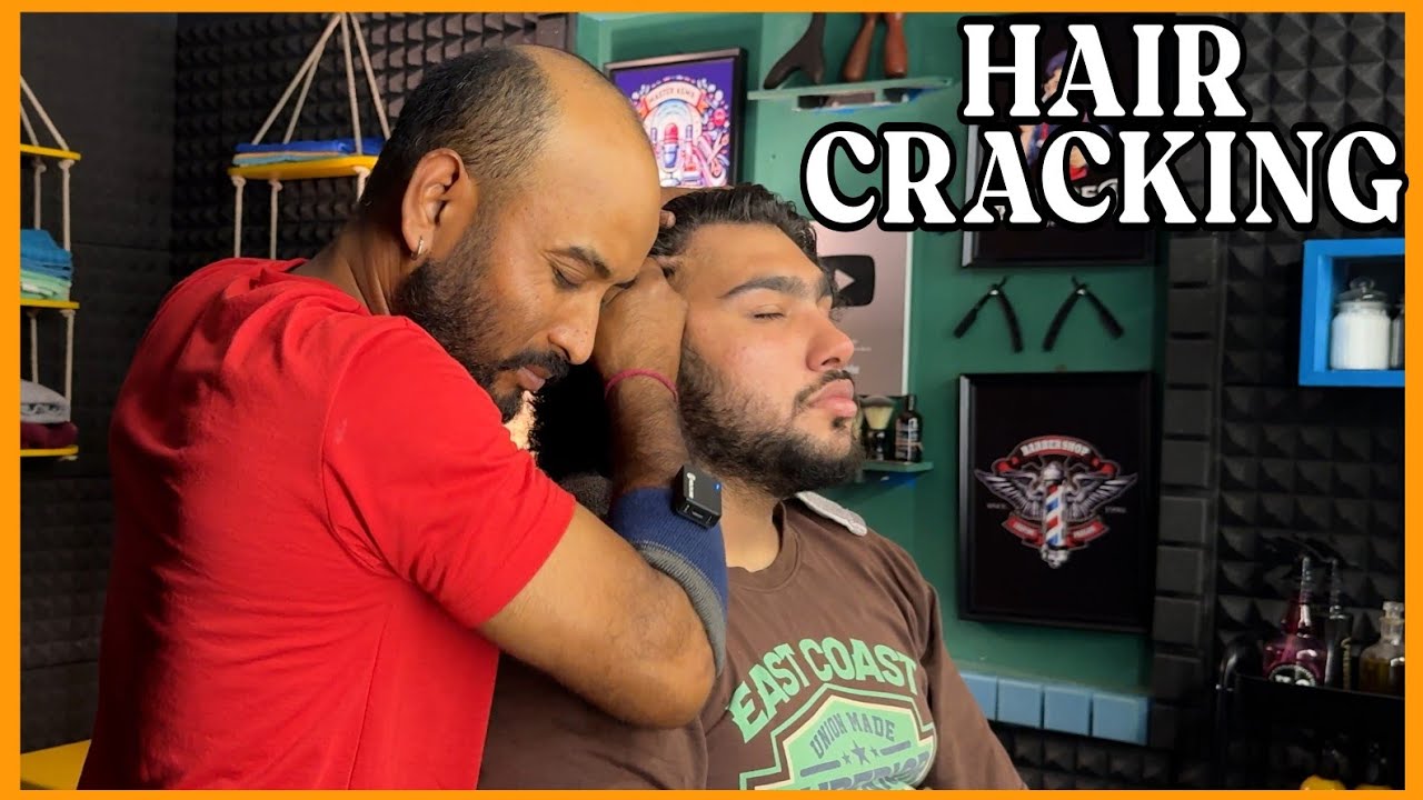 Hair Cracking Head Massage | Back Massage and Neck Cracking Adjustments ...