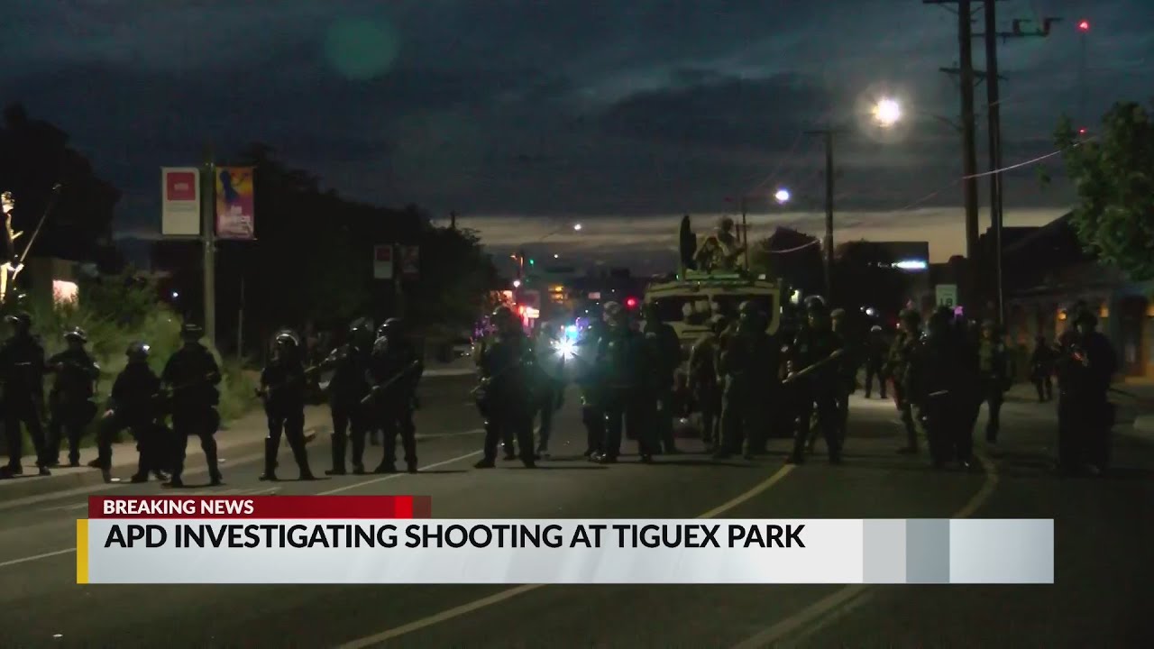 APD investigating shooting during protest at Tiguex Park - YouTube