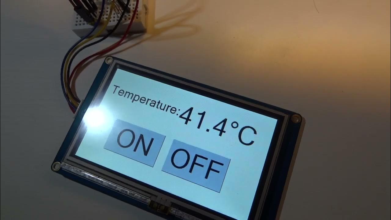 Raspberry Pi using Nextion to display a DS18B20 temperature - YouTube