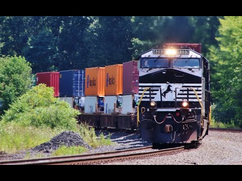 Norfolk Southern 4393 Leads NS 4633 Intermodal in Big Beaver Pa 7 2024 - YouTube