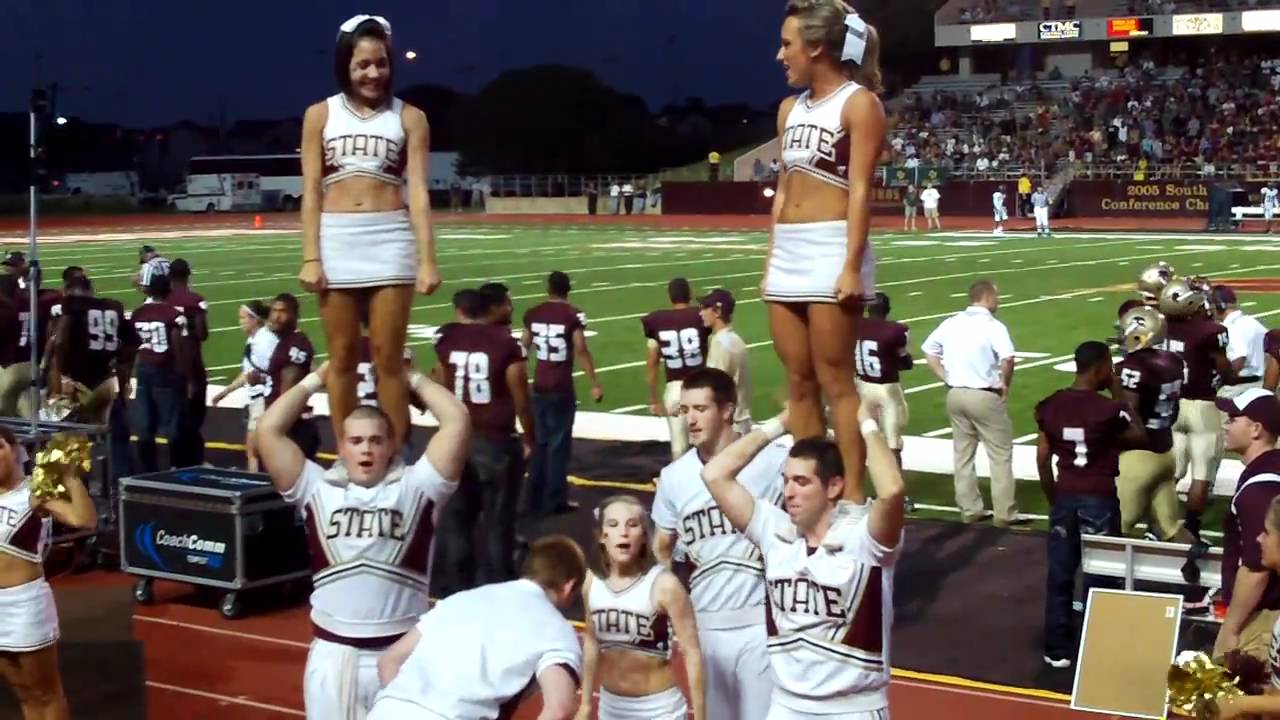Texas State Cheer 09 18 10 - YouTube