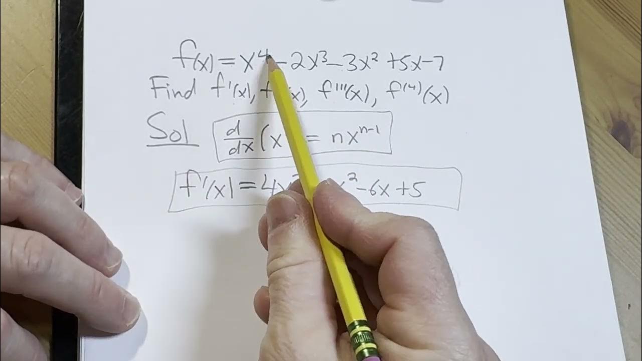 Finding the First, Second, Third, and Fourth Derivatives of a ...