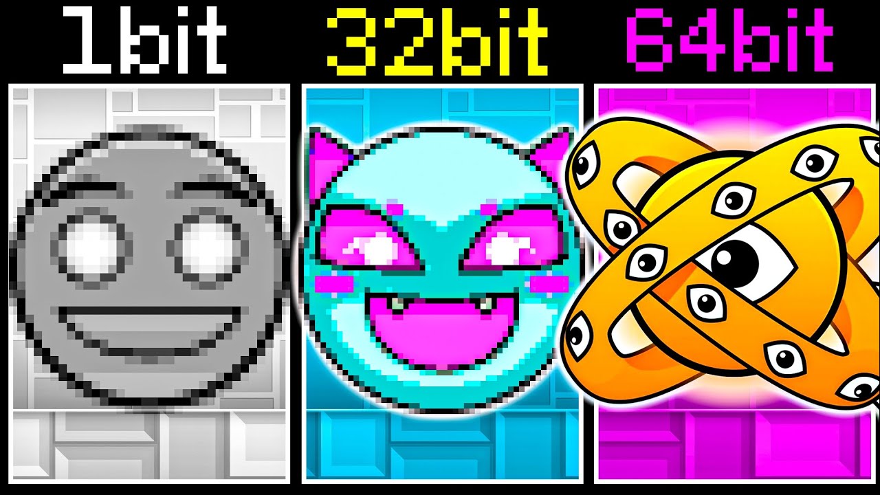 Custom Geometry Dash Faces but everytime more and more bits 14 - YouTube