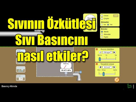 Sıvının Özkütlesi Sıvı Basıncını Nasıl Etkiler - PHET Basınç Altında Simülasyonu Deneyi