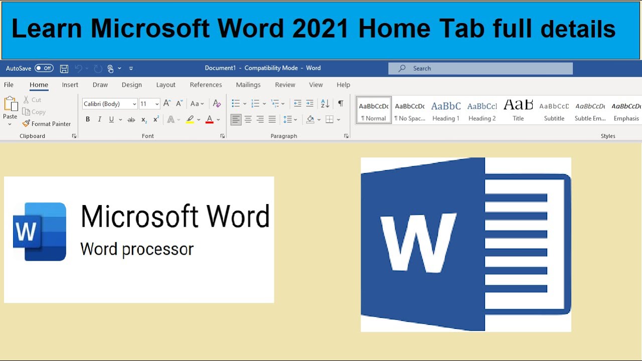 MS Word Home Tab Microsoft Word, WordPad | Microsoft Word 2021 -Home ...