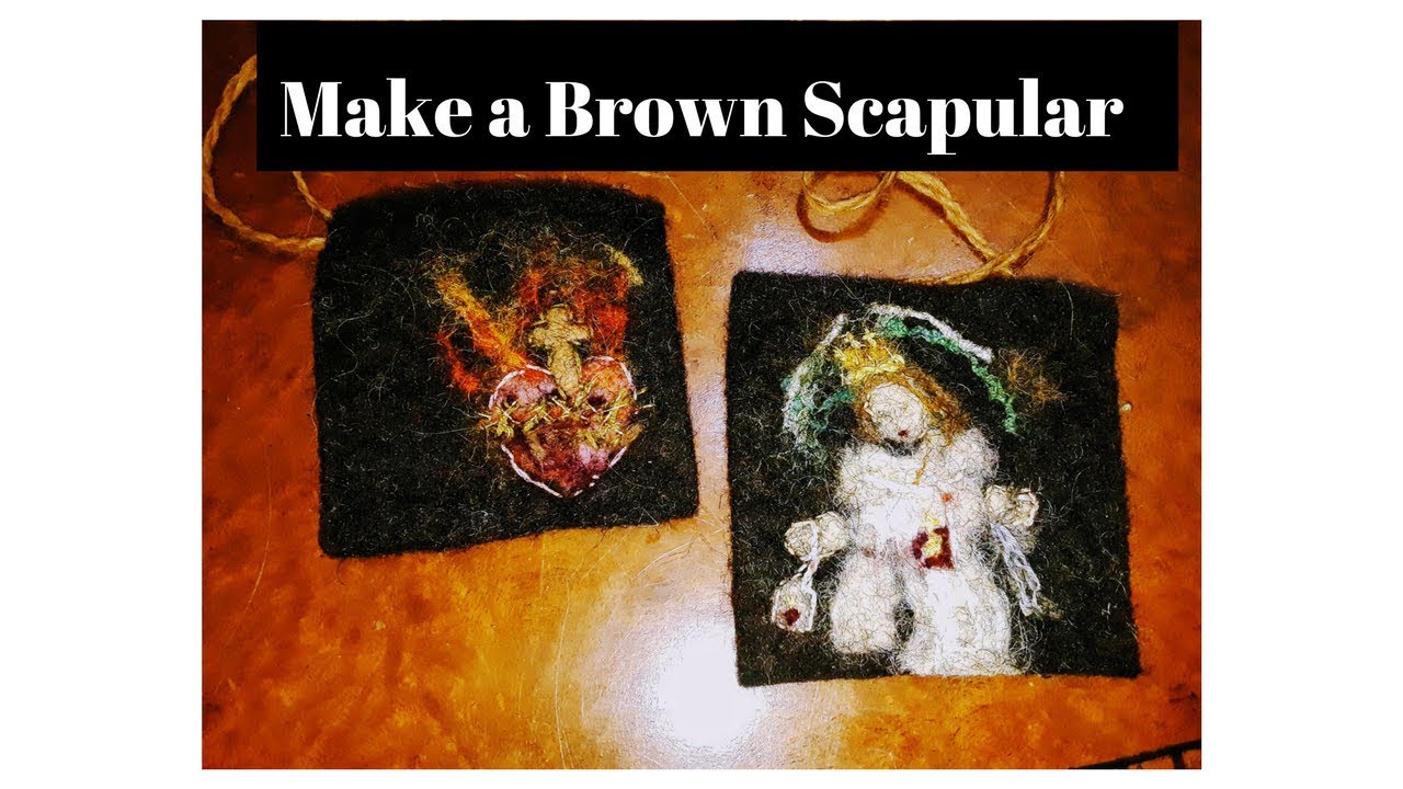 Making a Brown Scapular - needle felted 2D, wet felted to finish - YouTube