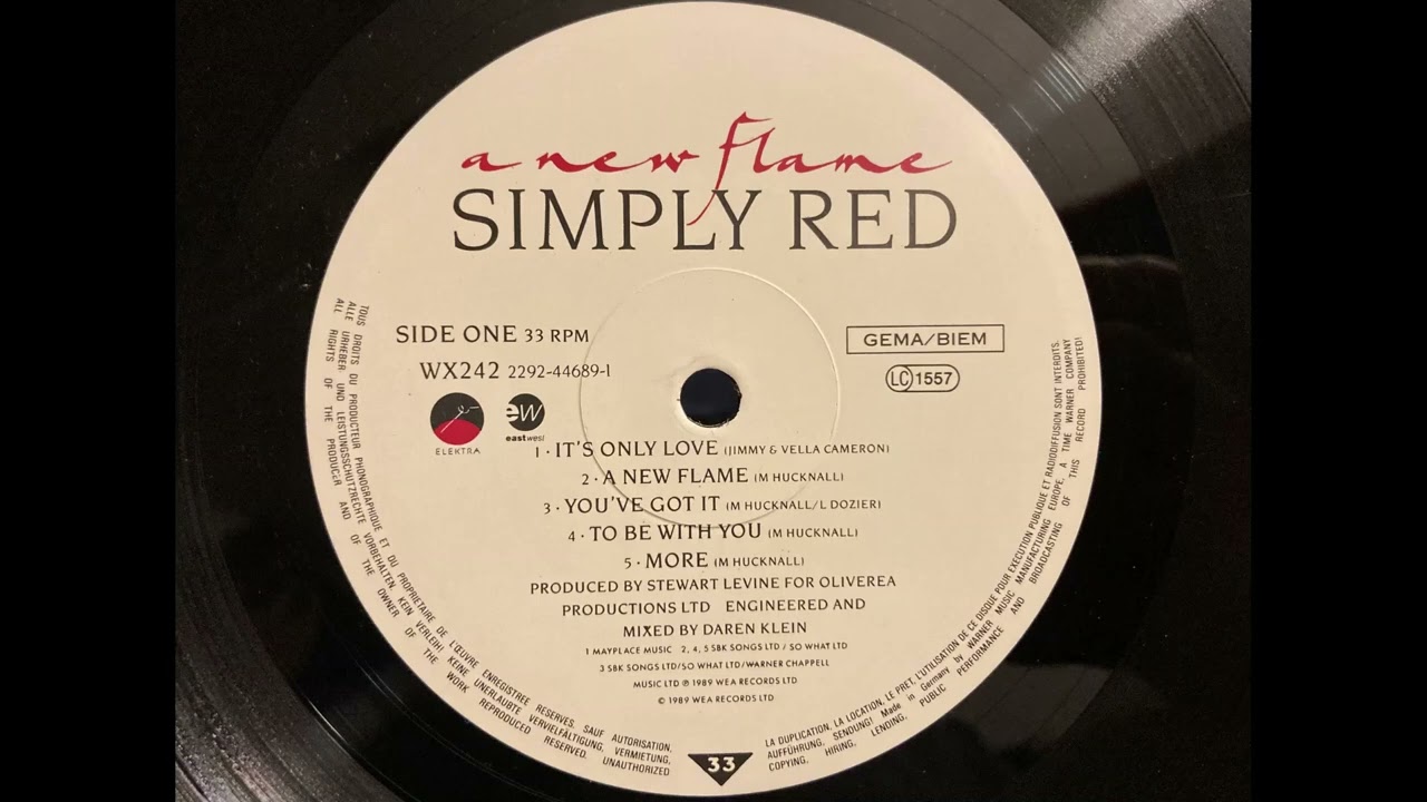 Simply Red - A New Flame. HQ Vinyl Rip. (Linn Sondek/Ittok/Troika ...