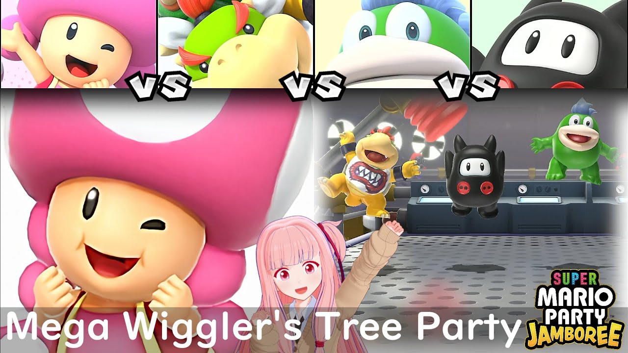 Super Mario Party Jamboree Toadette vs Bowser Jr vs Spike vs Ninji in ...