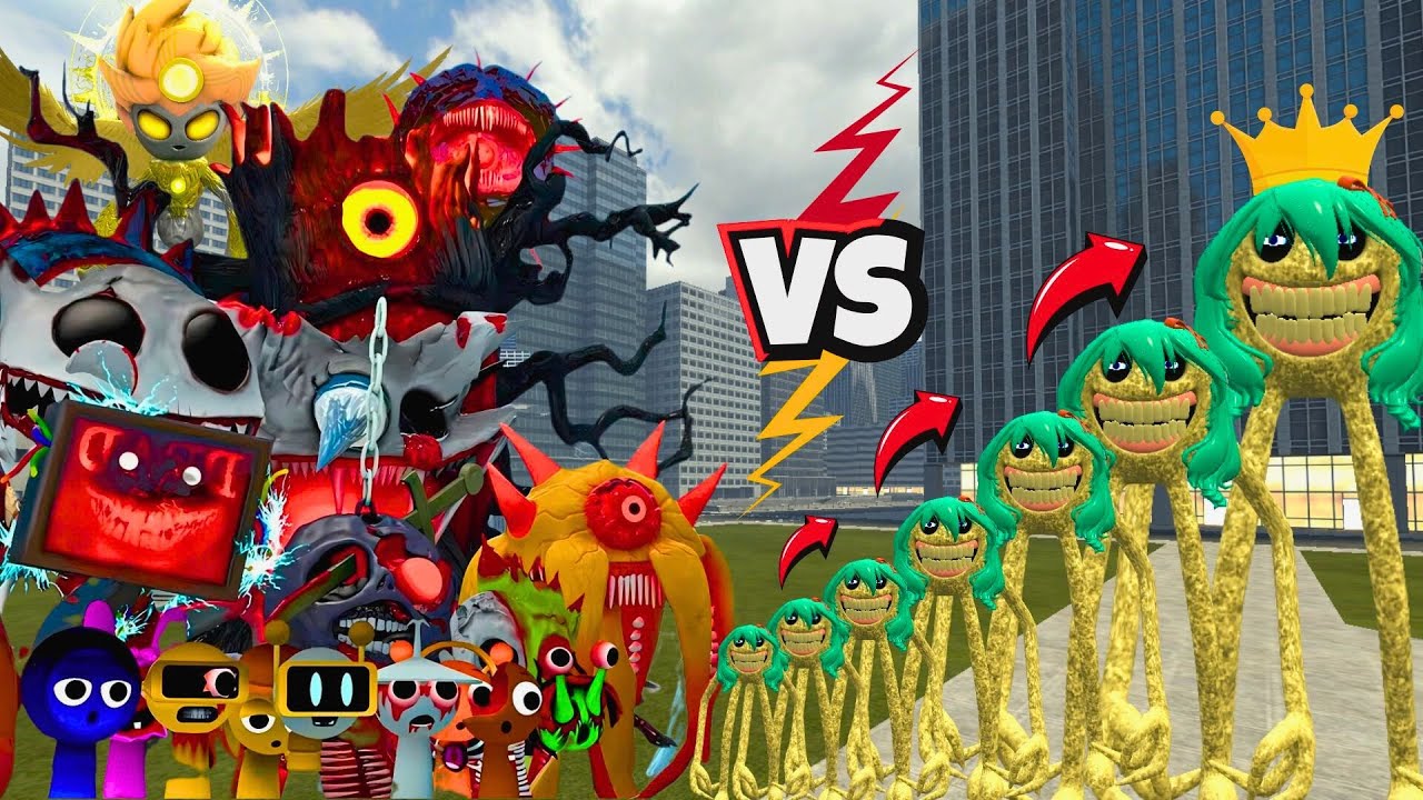 ALL SIZE SMILEY FAMELE VS ALL PHASE SPRUNKI MR TREE, MR SUN, COMPUTER ...