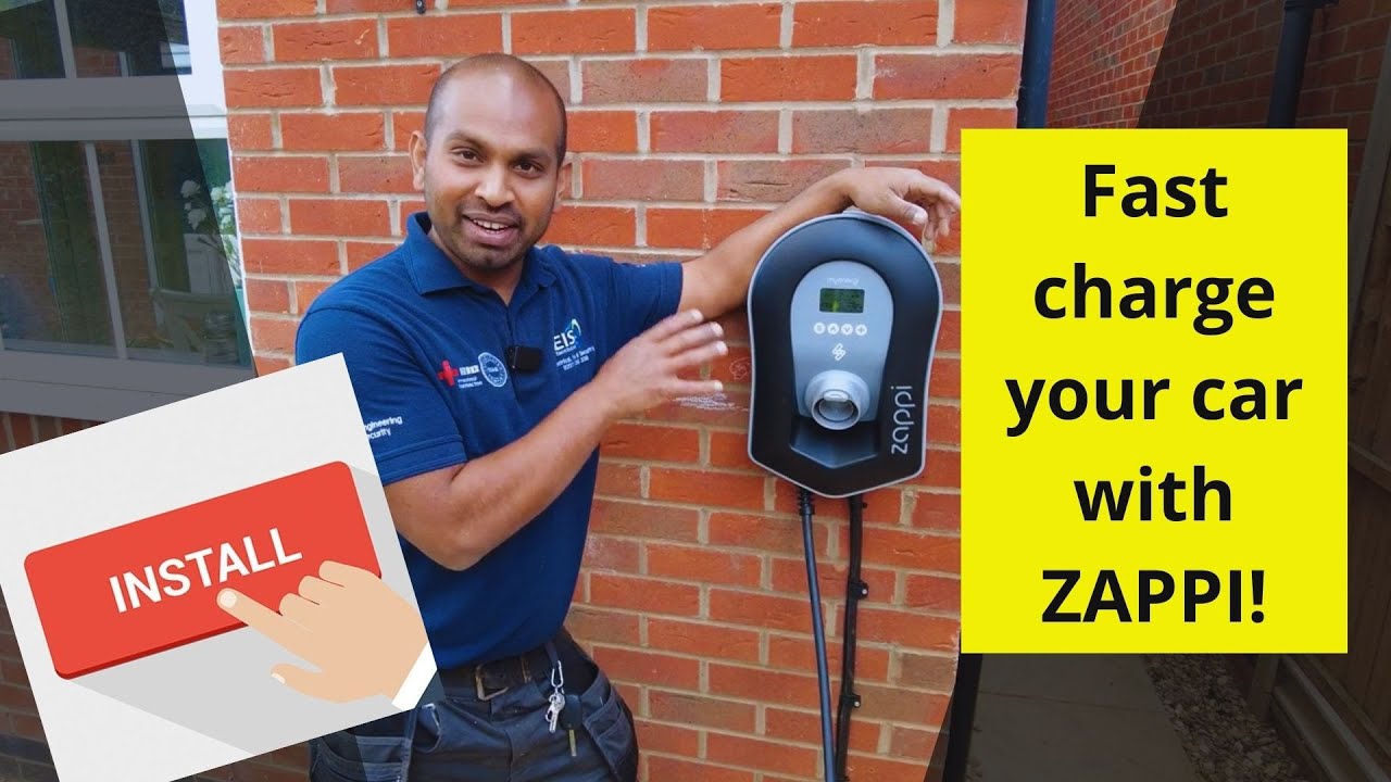 Installing an electric car charger point at home, new Zappi black ...