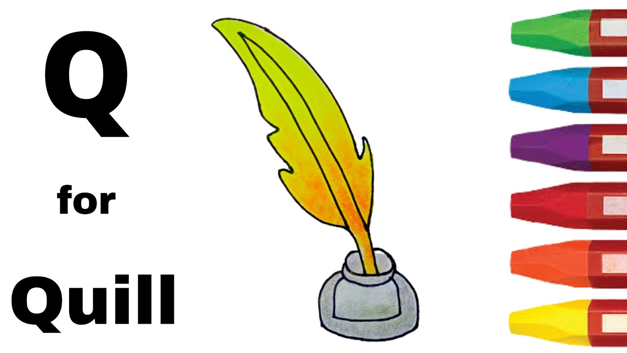 How Can Children Draw Quill //Q for Quill Drawing Easy // Children Art ...