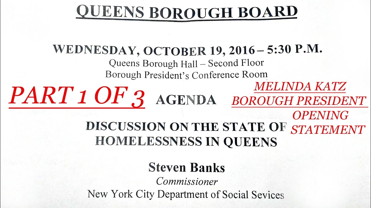 Queens Boro Board- BP Melinda Katz- Opening Statement - YouTube