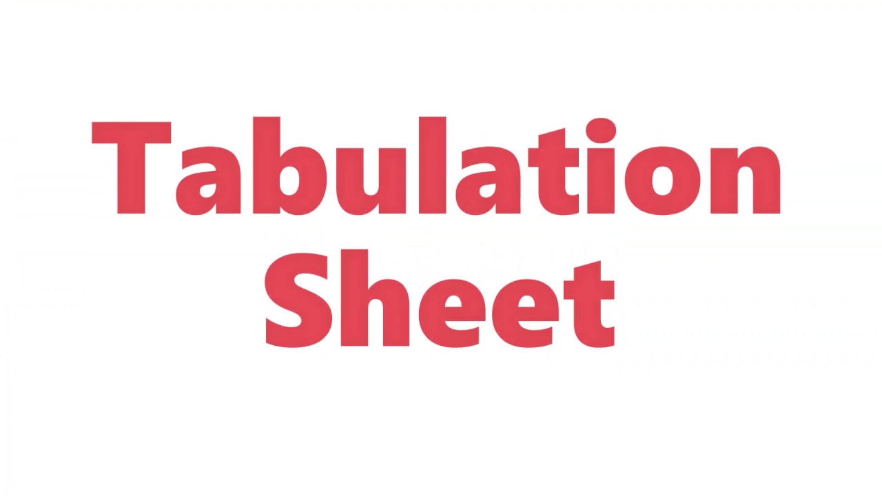 Run Your School Tabulation Sheet - YouTube