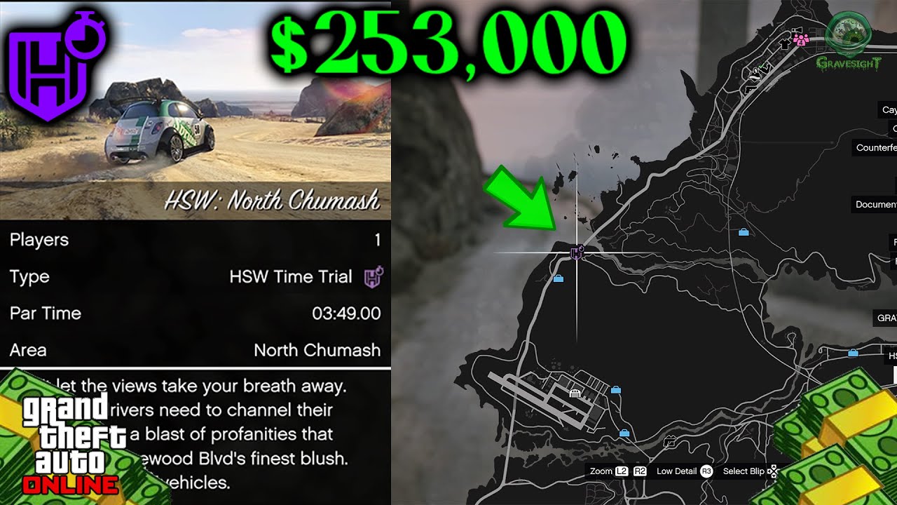Make $253,000 Dollars EASY HSW: Time Trial ' North Chumash" | GTA ...