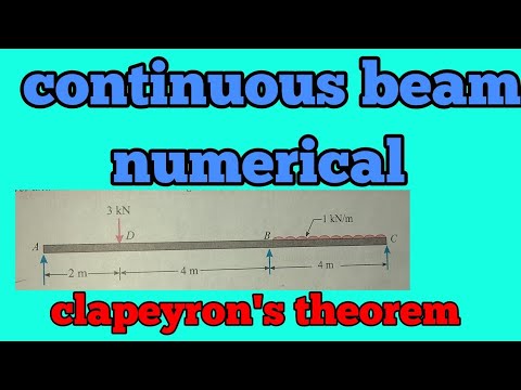 Clapeyron's Theorem of three moment || problem || continuous beam ...