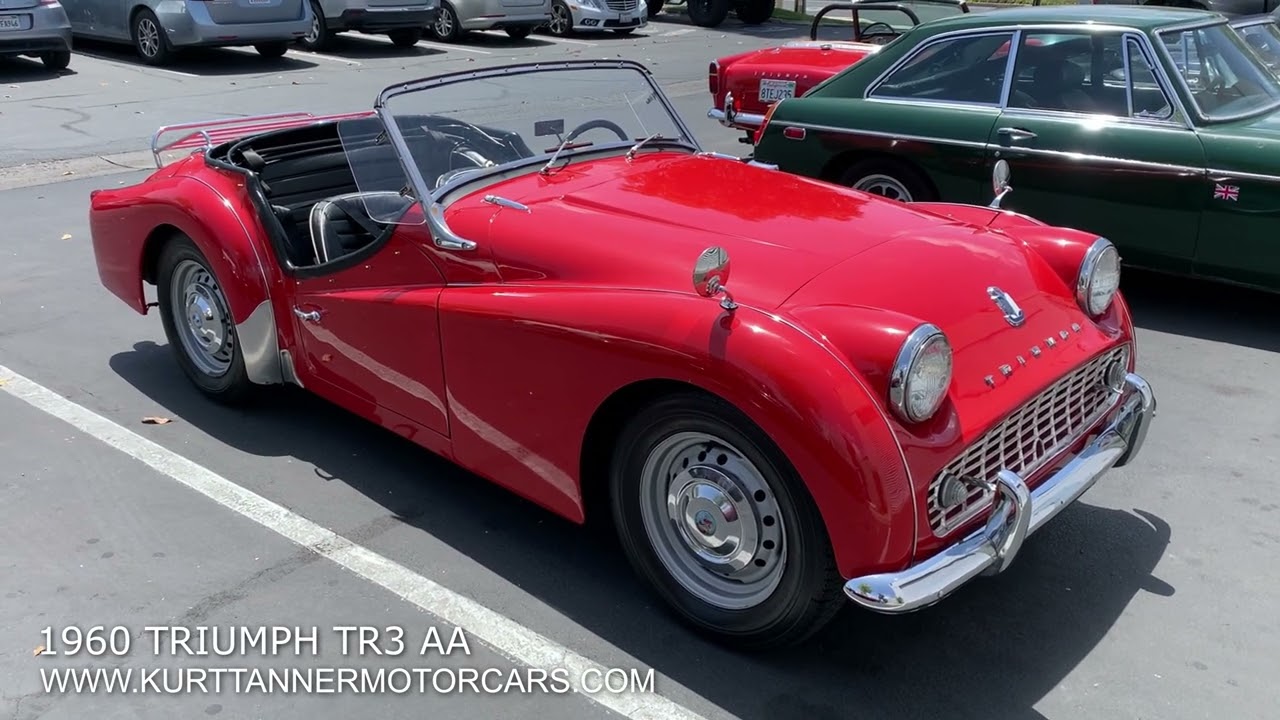 1961 TRIUMPH TR3A ROADSTER. SIGNAL RED WITH BLACK LEATHER TRIM - YouTube