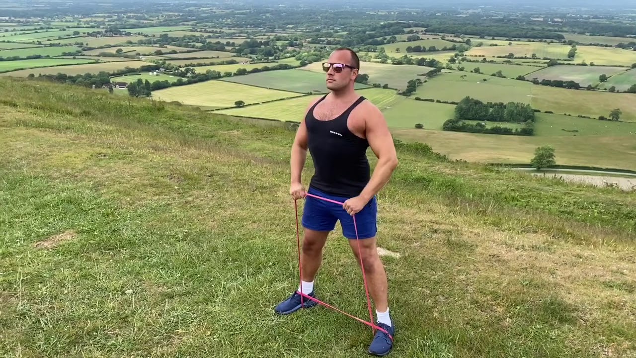 Band resisted upright row - YouTube