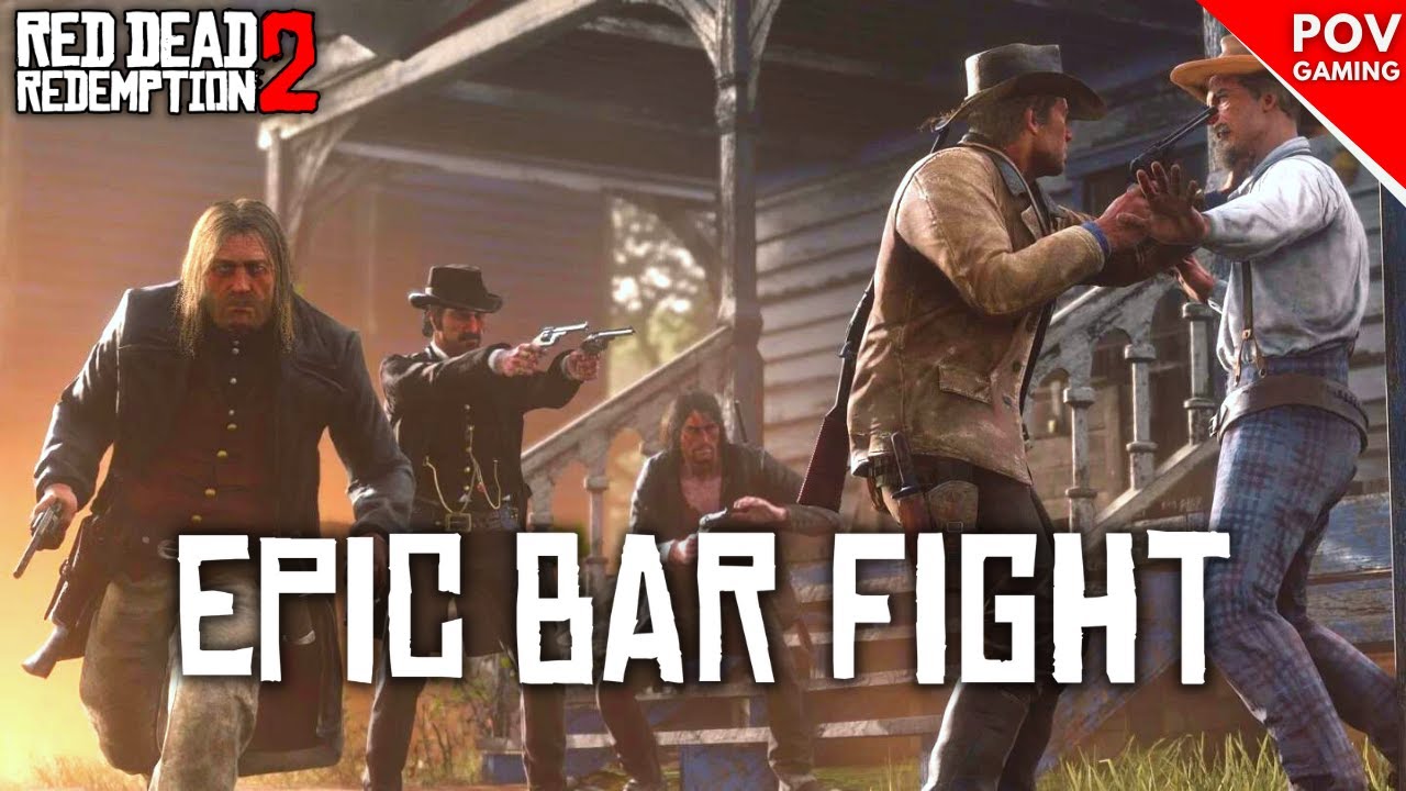 Arthur epic bar fight with a giant in red dead redemption 2 - YouTube