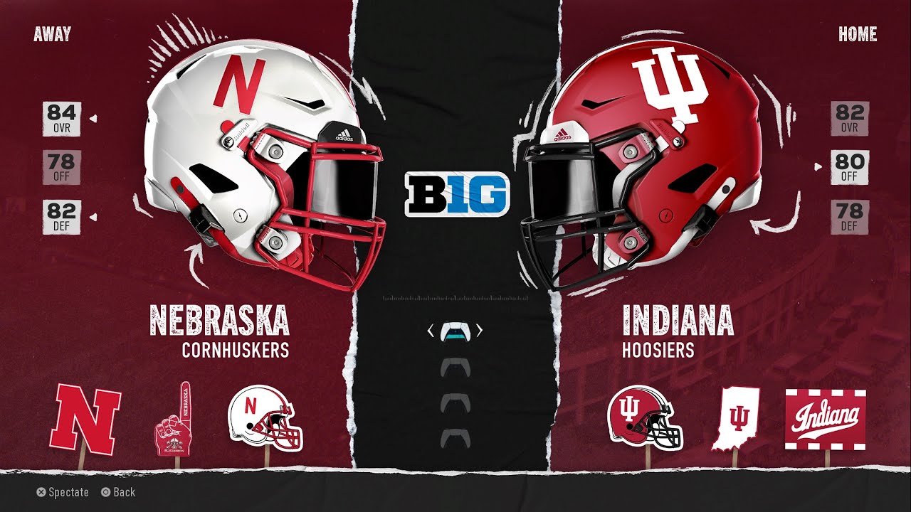 Nebraska vs Indiana Week 8 Simulation 2024 Season - College football 25 ...