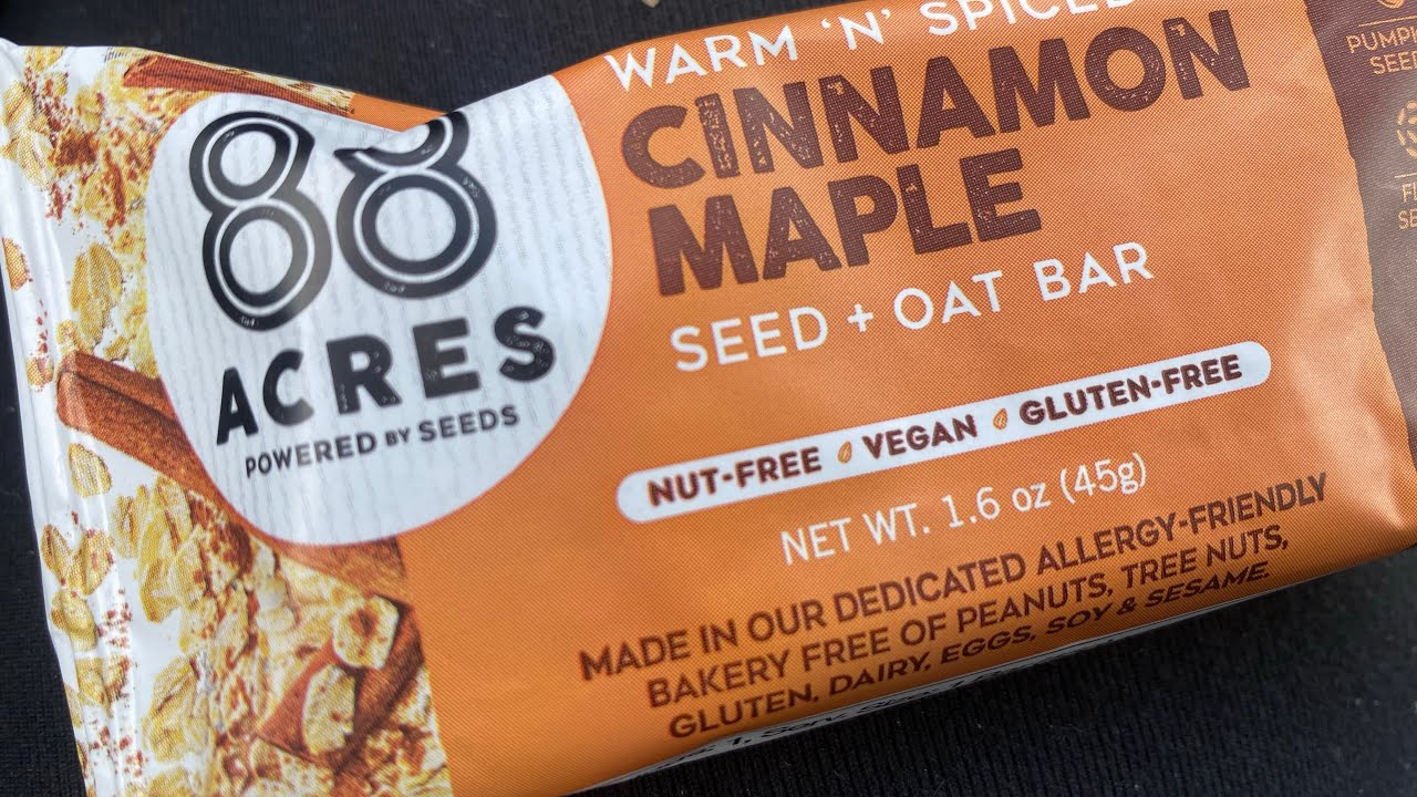 Honest Review 88 Acres Cinnamon Maple Bar Oat Snack - YouTube