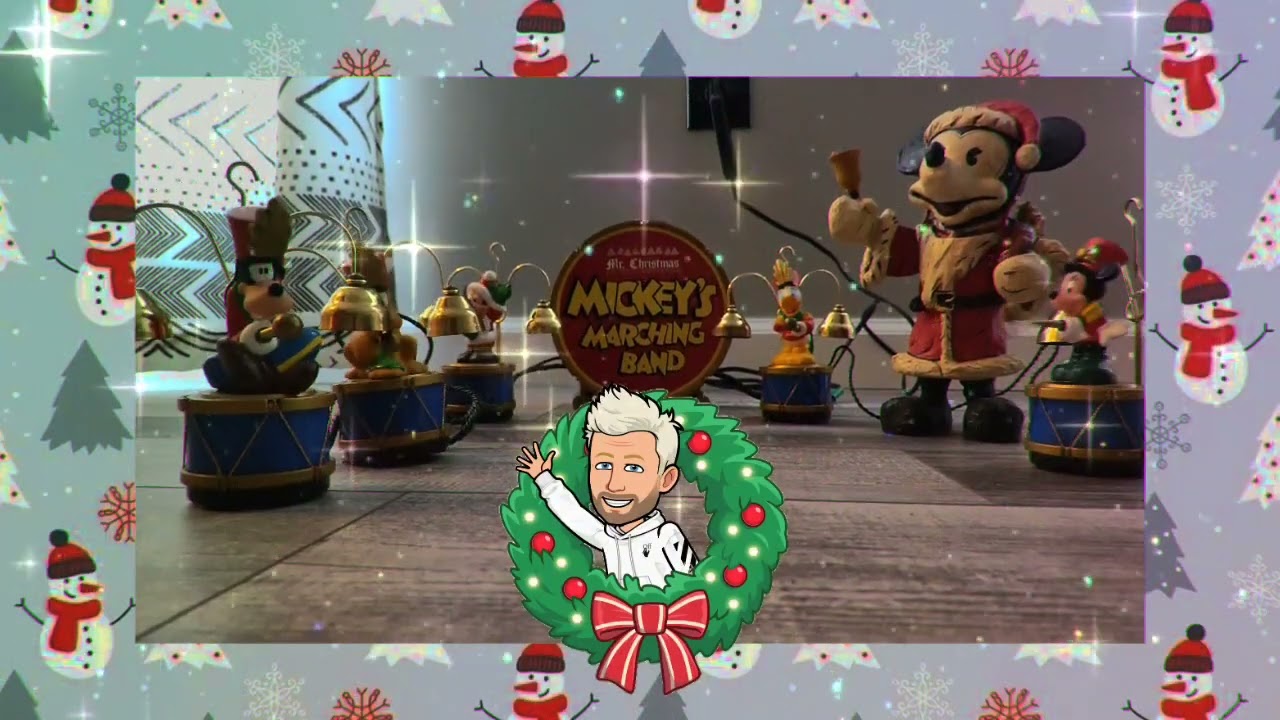 Disney Mickey Mouse Christmas Marching Band Playing Santa Clause Is ...