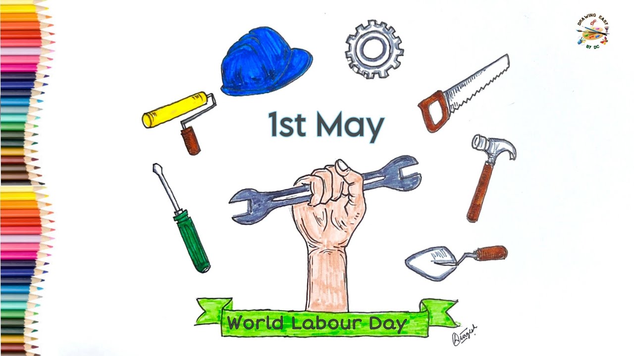 labour day drawing | labour day drawing easy | labour day poster ...