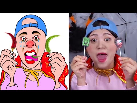 Halloween Party Mukbang Trick or Treat Drawing Meme Funny - YouTube