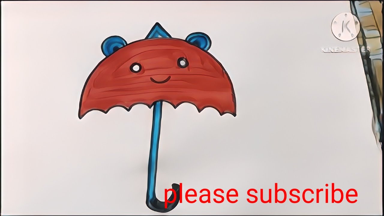 how to draw cute umbrella drawing beautiful baby umbrella drawing - YouTube
