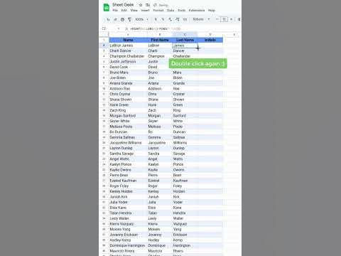 How to get first name, last name and initials in Google Sheets! 😎 #googlesheets #spreadsheet # ...