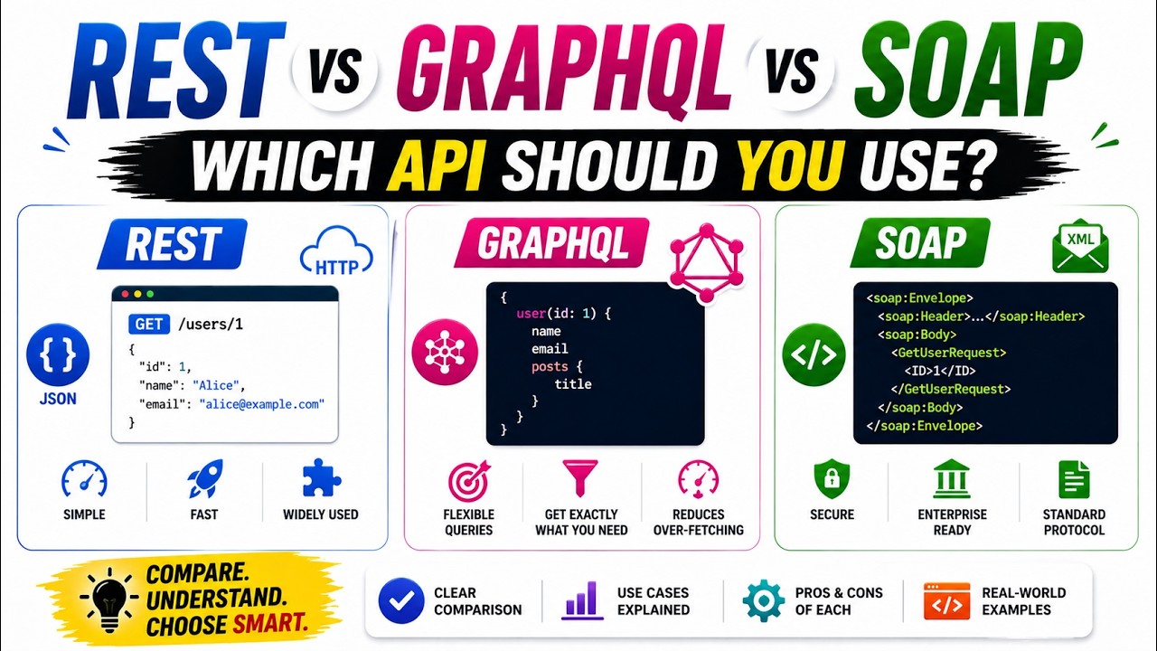 REST vs GraphQL vs SOAP: Which API Should You Use? - YouTube