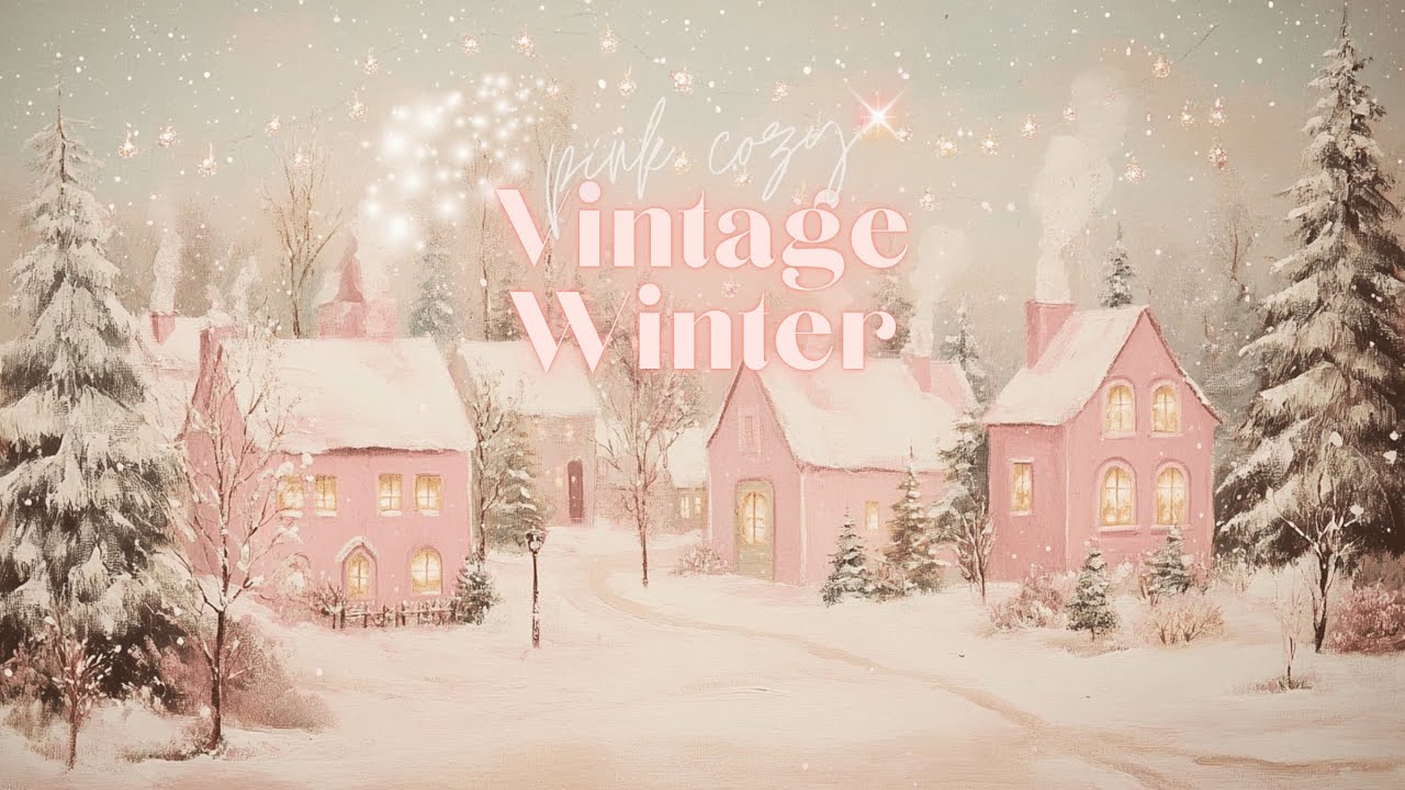 Vintage Pink Winter Wonderland Screensaver | Cozy Holiday Art for Your ...