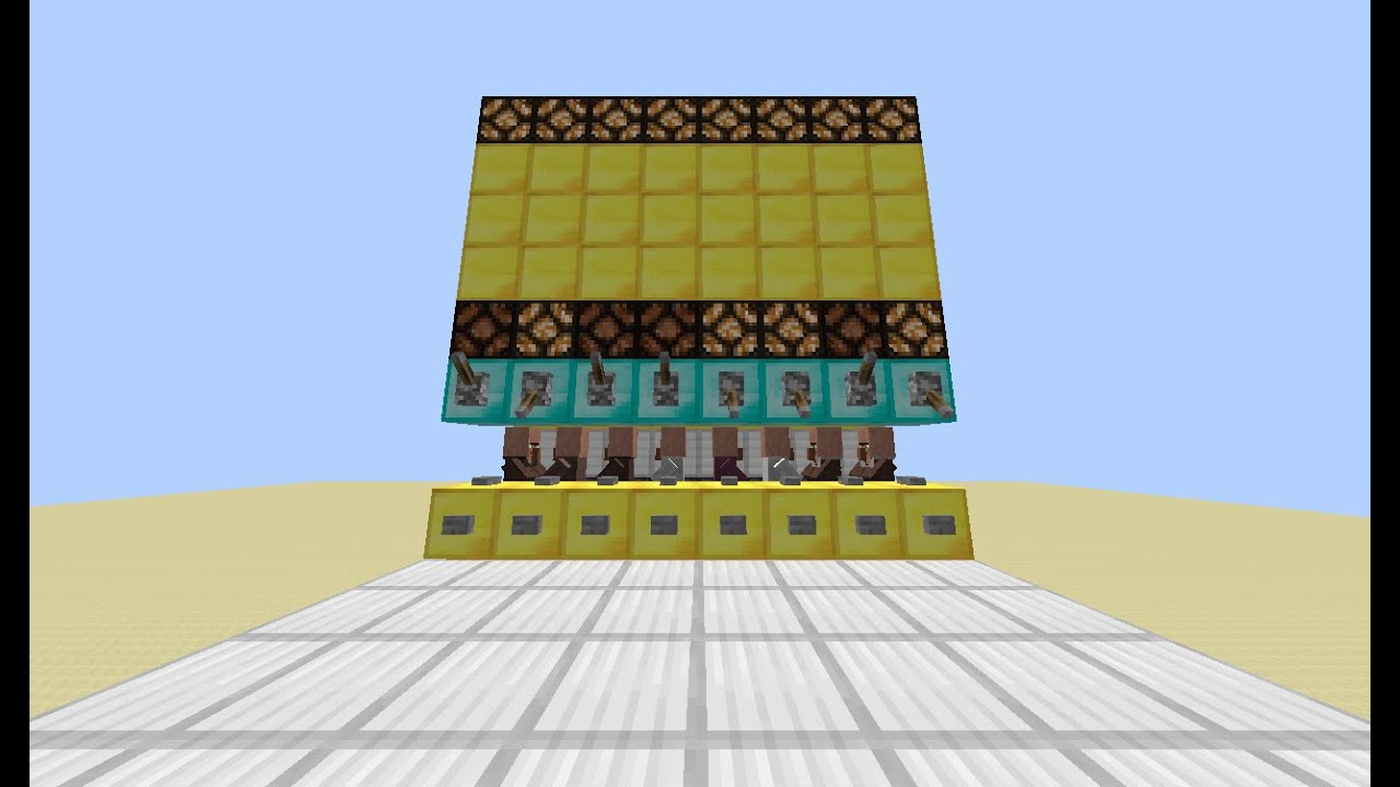 1 Wide Tileable Villager Trading Hall - YouTube