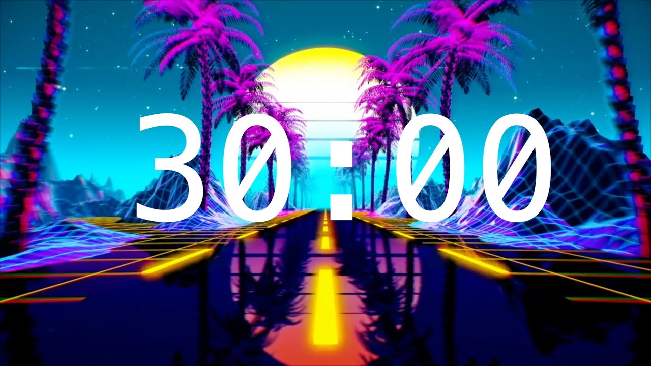 30 Minute Countdown Timer with Alarm | Relaxing Music | Retro Video ...