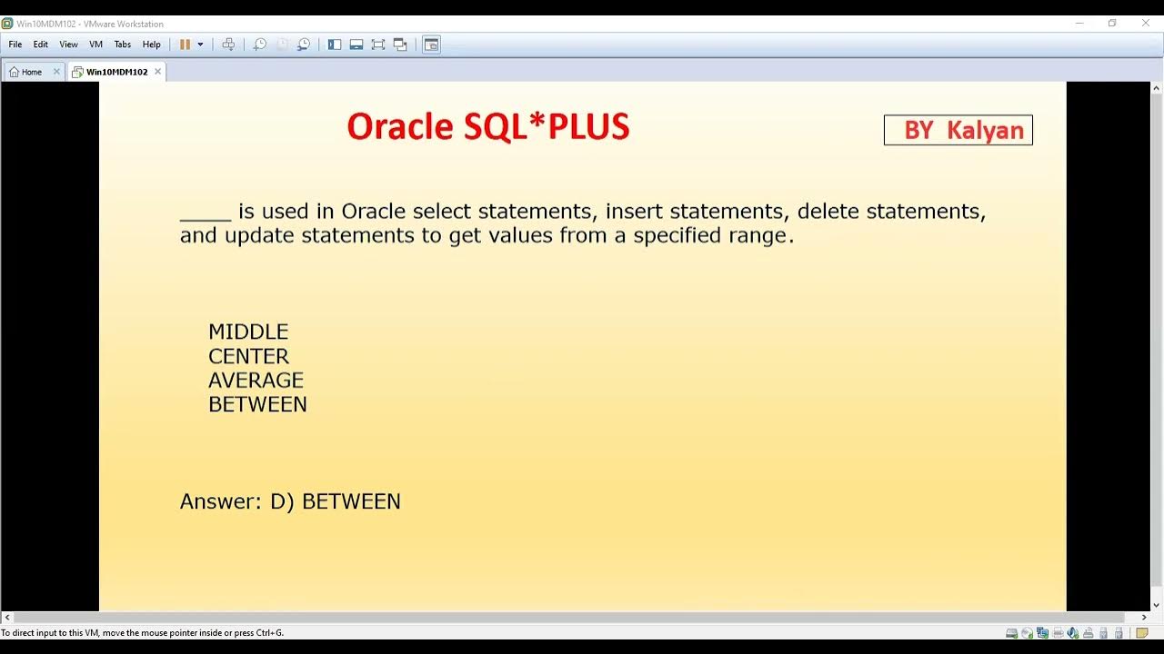 Oracle MCQ question and answers, oracle ,sql - YouTube
