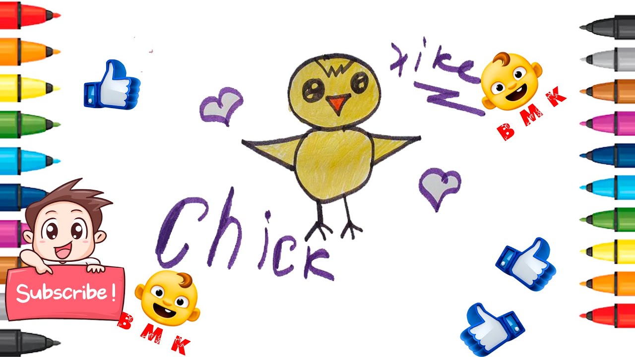 How to draw Chick Easy - YouTube