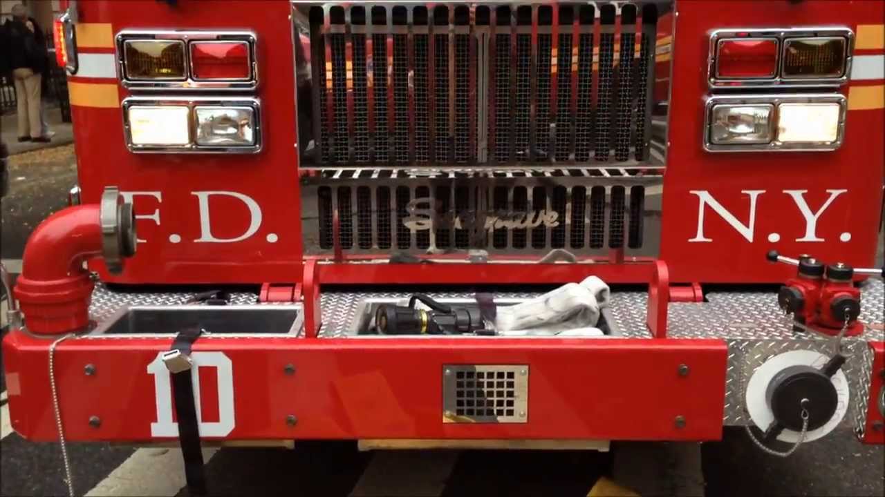 SUPER EXCLUSIVE 1ST VIDEO OF BRAND NEW FDNY ENGINE 10, ACTING ENGINE 74 ...