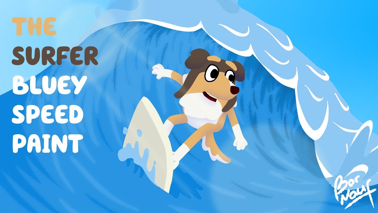the Surfer from Bluey | Bluey SpeedPaint - YouTube
