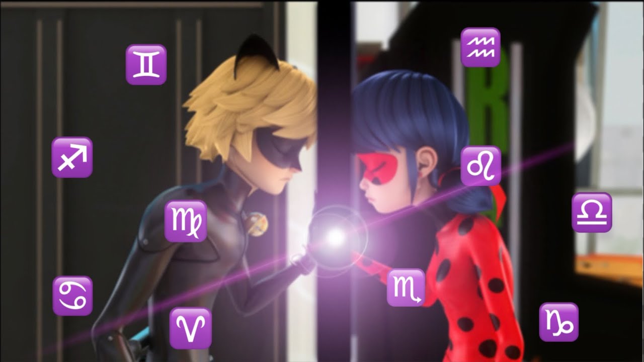 Miraculous characters as zodiac signs - YouTube